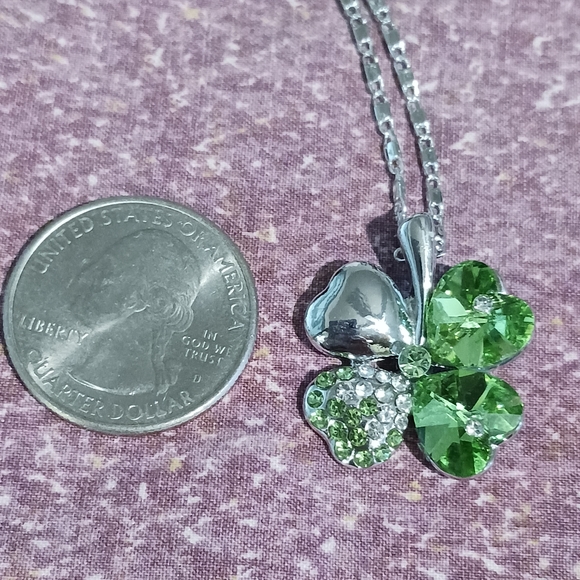 Jewelry | Emerald Green Crystal Shamrock Pendant | Poshmark